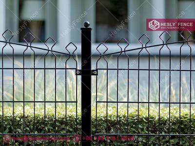 China Decorative double wire mesh fence | 868 rigid mesh panel | Decfor mesh fencing | 60X200mm hole | 60X60 SHS post - HESLY for sale