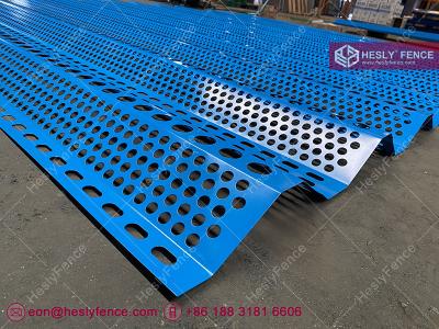 China Corrugated Perforated Steel Windbreak Panel | 40% opening ratio | 900mm width | Triple Peak | HeslyFence-China for sale