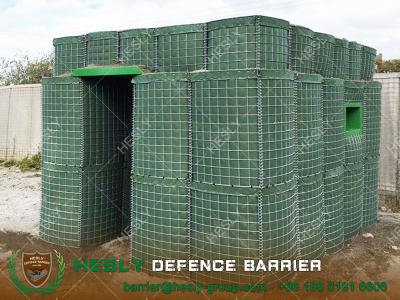 China China Miltiary Gabion Defensive Barrier | 2.21m high | 1.52m wall thickness | Olive Green Geotextile HESCO | Hesly plant for sale