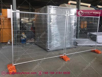 China high 2.0mX2.5mTemporary Construction Fence Panels with Orange Plastic Block, 42micron meter galvanised coating for sale