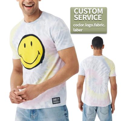 China 36.Fashion Smiley Tie Dye Men's Breathable T-shirt for sale