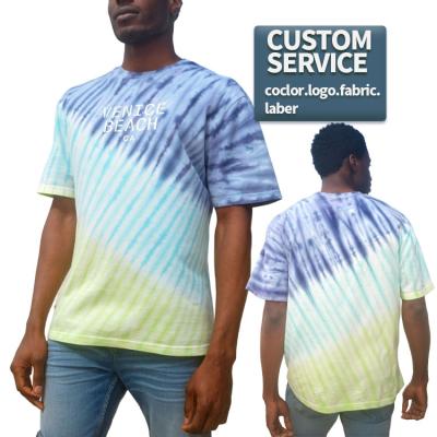 China 43.Tricolor Tie Dye Mens Breathable T-Shirt for sale