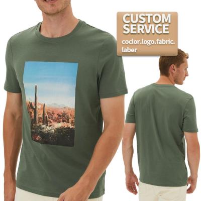 China 63.Breathable cactus print men's T-shirt for sale