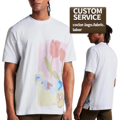 China 68.Floral artwork printing men's breathable T-shirt for sale