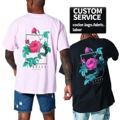 China 56.Floral back print men's breathable T-shirt for sale