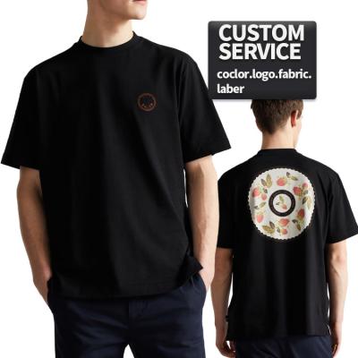 China 60 breathable. The Front Embroidered Back Strawberry Print Men's T-Shirt for sale