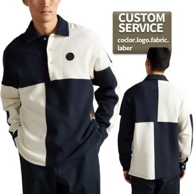 China 131.Patchwork Anti-wrinkle textured Polo Shirt for sale