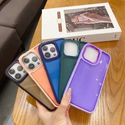 China Mobile Matte Phone Case Electroplated Camera Frame TPU Cellphone Case for sale