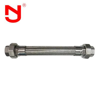 China Stainless Steel Threaded Union Type Flexible Braided Hose with PN16 Pressure Grade for sale