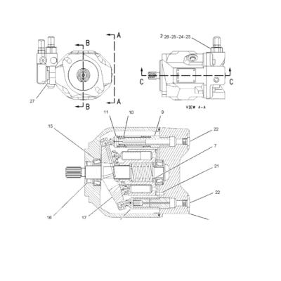 China 171-2950 1712950 Hydraulic Piston Pump Compatible with D350E II D400E II  | Excavator Repair Tools | High Quality | Durable | for sale