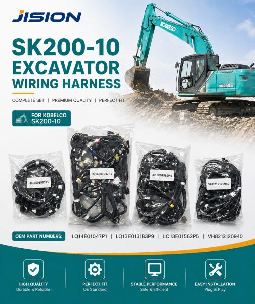 Quality Kobelco Excavator Complete Wiring Harness Sk200-10 PART NUMBERS:LQ14E01047P1 |LQ13E0131B3P9|LC13E01562P5|VH8212120940 Factory for sale