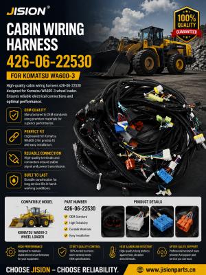 China Supply Komatsu 426-06-22530 cabin wiring harness for WA600-3 wheel loaders. OEM quality replacement with durable connectors, stable electrical transmission, and worldwide delivery. for sale
