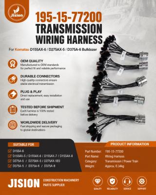 China Excavator Wiring Harness For Komatsu Bulldozer Transmission Wiring Harness  195-15-77200 for sale