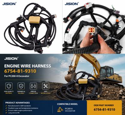 China 6754-81-9310 Engine Wire Harness for PC200-8 Excavator Spare Parts 6754819310 Electrical Wiring Harness Assembly for sale