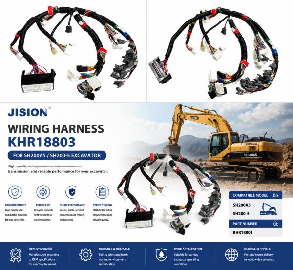 Quality SH200A5 SH200-5 Excavator Wiring Harness KHR18803 Electrical Wire Harness Cable Assembly Replacement Parts for sale