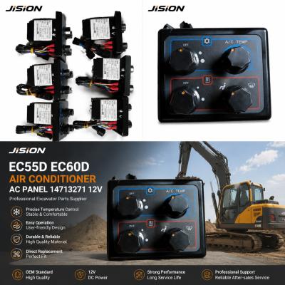 China EC55D EC60D Excavator Air Conditioner AC Control Panel 14713271 12V HVAC Controller Switch Panel Replacement Parts for sale