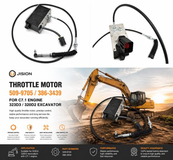 Quality Throttle Motor 509-9705 386-3439 for C7.1 Engine 323D3 320D2 Excavator Construction Machinery Spare Parts for sale