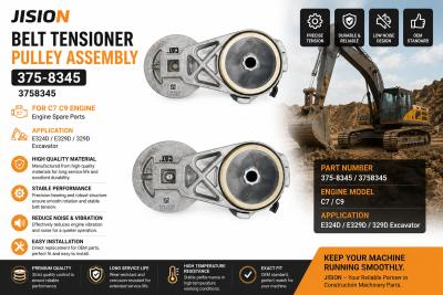 China 375-8345 3758345 Belt Tensioner Pulley Assembly for C7 C9 Engine E324D E329D 329D Excavator for sale