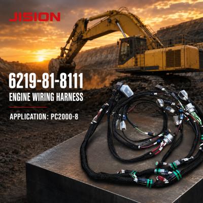 China 6219-81-8111, 6219818111, PC2000-8 wiring harness, excavator engine wiring harness, engine wire harness, electrical cable assembly, excavator wiring loom, mining excavator parts, heavy machinery for sale