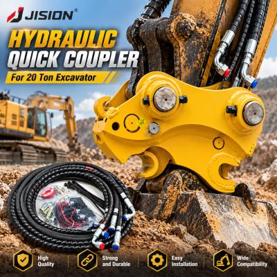 China Hydraulic Quick Coupler for 20 Ton Excavator Heavy Duty Quick Hitch Attachment with Hydraulic Hose Kit for sale