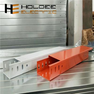 China Decorative Colored Powder Coated Wire Raceway /cable Trunking With Various Accessories for sale