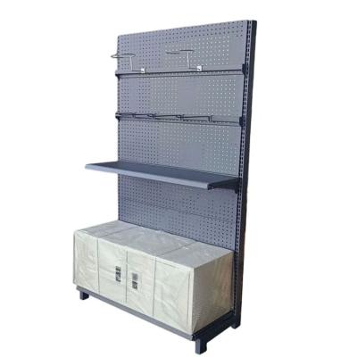 China Fabrieksgrootte op maat Kleur Logo Gefrosted grijs eenzijdig display rek tentoonstellingstal planken met kast Te koop