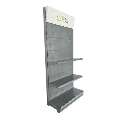Cina Shanghai Xingye Ripiani Fornitore Logo personalizzato Argento Grigio Colore Esposizione Ripiani Display Rack Ripiani dei supermercati in vendita