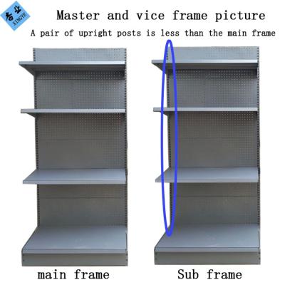 Cina Griglia di fili Display Rack personalizzato Griglia di fili industriali retro supermercato scaffale gondola in vendita