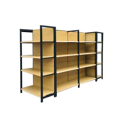China Houten graanwinkel Gondola Plank Middelgrote 4 kolommen planken Te koop