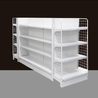 Cina Metallico reticolare retro gondola ripiani in acciaio laminato a freddo scaffale supermercato in vendita