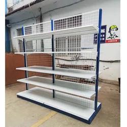 Cina Metallico reticolare retro gondola ripiani in acciaio laminato a freddo scaffale supermercato in vendita
