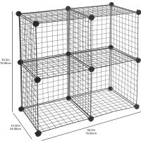 China 4 Cube Wire Grid Storage Shelves Black 14