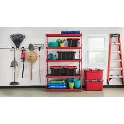 Cina Rack di ripostiglio rosso 5 livello Heavy Duty Steel Garage Storage Shelf Unit in vendita