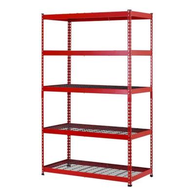 Cina Rack di ripostiglio rosso 5 livello Heavy Duty Steel Garage Storage Shelf Unit in vendita