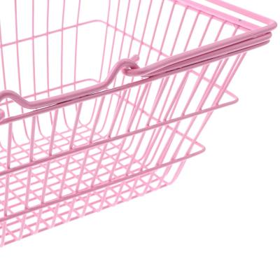 Cina Vernici per unghie Cestini da spesa rosa Mini in acciaio inossidabile Per negozi al dettaglio in vendita