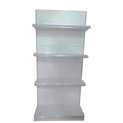 Cina 2023 Hot Selling Design Supermarket Gondola Metal Display Rack Ripiani bianchi di supermercato Attrezzature con disegno di negozio in vendita