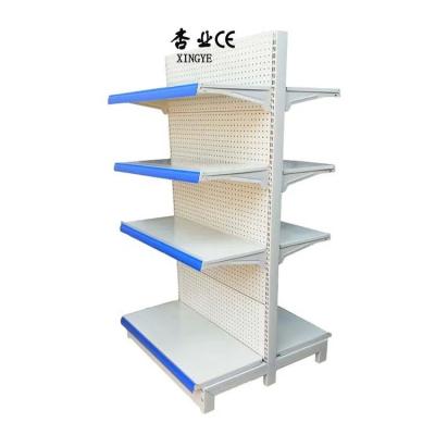 Cina Fabbrica taglia personalizzata colore logo latte bianca scaffalatura gondola scaffalature di supermercato a doppio lato in vendita