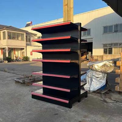 Cina Fabbrica taglia personalizzata scaffalature a gondola scaffalature a doppio lato supermercato scaffalatori a gomma di grande capacità prodotto di ferramenta in vendita