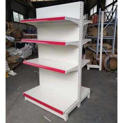Cina Fabbrica taglia personalizzata scaffalature a gondola scaffalature a doppio lato supermercato scaffalatori a gomma di grande capacità prodotto di ferramenta in vendita