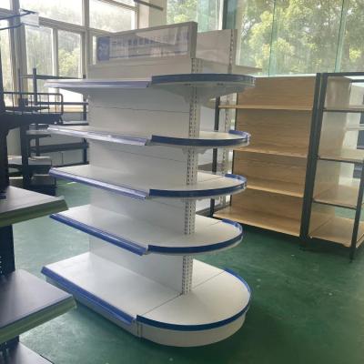 Cina Fabbrica Dimensione personalizzata Spessore colore a doppio lato Mezzo cerchio Rotondo Gondola Ripiano di visualizzazione Rotondo Gondola Ripiano Ripiano espositivo in vendita