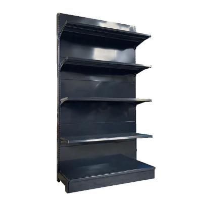 China Fabriek Op maat gemaakt Grootte Dikte Kleur zwart winkelplanken planken display gondel rek retail display racks Te koop