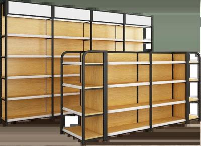 Cina Scaffalature in legno a quattro colonne personalizzate Prodotto innovativo più venduto per i negozi di alimentari Mensole dei supermercati mensole gond in vendita