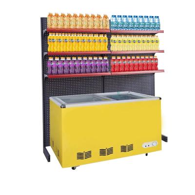 China Fábrica de cores personalizadas tamanho Produto inovador estante de aço de lado único para supermercado com logotipo à venda