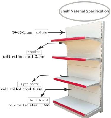 Cina Fabbrica Maglieria personalizzata Maglieria convenience store Gondola Rack Display Acciaio alimentari scaffali /Stagli e scaffalature in vendita