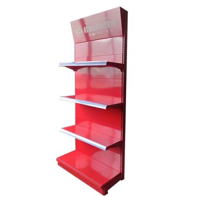 Cina Fabbrica colore personalizzato dimensione metallo heavy duty scaffali rosso e giallo scaffali da parete per cosmetici display gondola in vendita