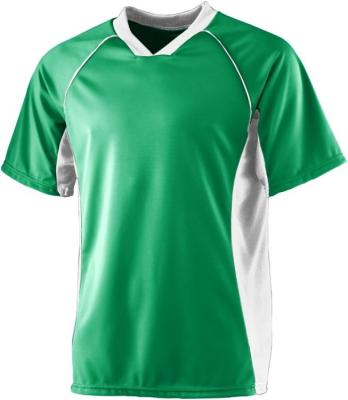 China Custom Green Soccer Team Wear in Cotton / Breathable Youth Soccer Jerseys for sale