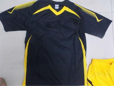 China Customized S 100% polyester Soccer Team Apparel Black Soccer t Shirts for sale