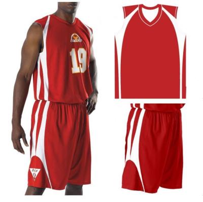 China Red Basketball Uniforms for sale