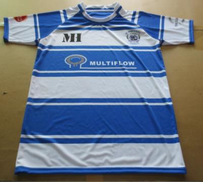 China Fashion Cotton Blue And White Striped Rugby Shirt with Customized Sizes for sale