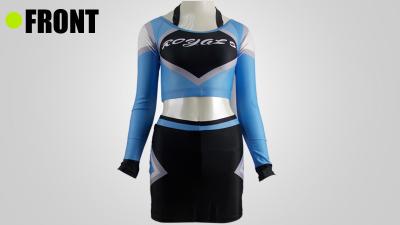 China Custom Sublimated Team Cheerleading Wear Breathable Heat transfer 250GSM Lycra for sale
